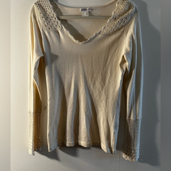VENUS | Tops | Venus Cream Crochet Detail Womens Top | Poshmark